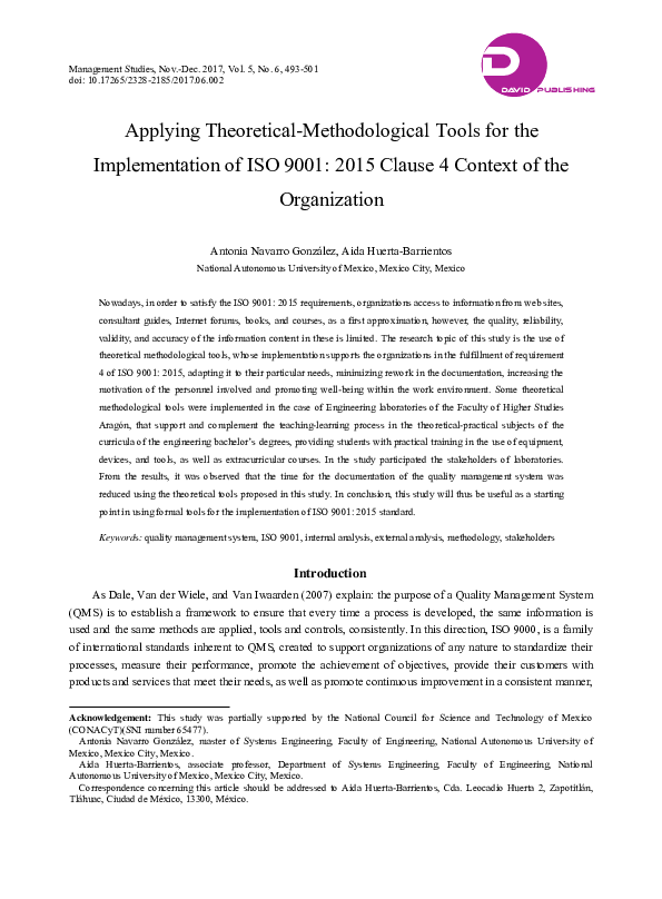 (PDF) Applying Theoretical-Methodological Tools for the Implementation ...