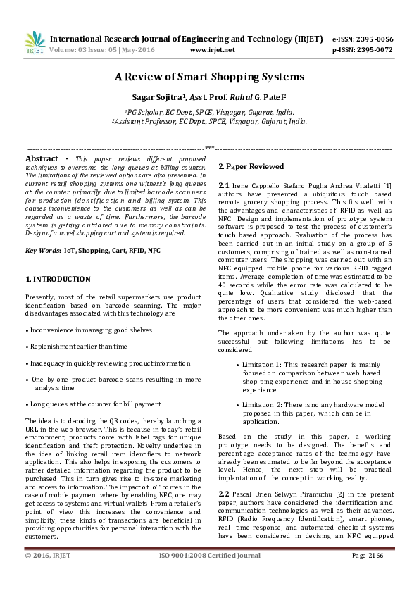 (PDF) A Review of Smart Shopping Systems