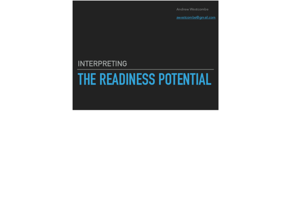 (PDF) Interpreting the Readiness Potential (delivered at TSC San Diego ...