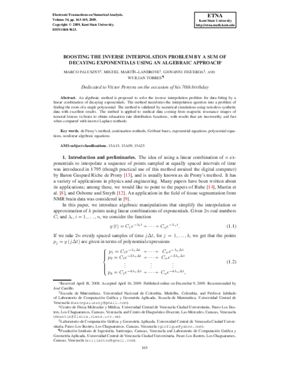 (PDF) Boosting the inverse interpolation problem by a sum of decaying ...