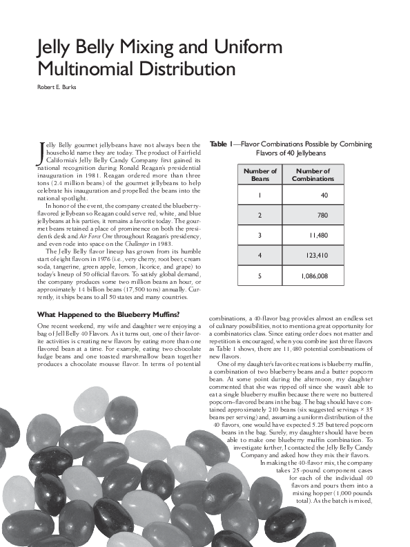 (PDF) Jelly belly mixing and uniform multinomial distribution
