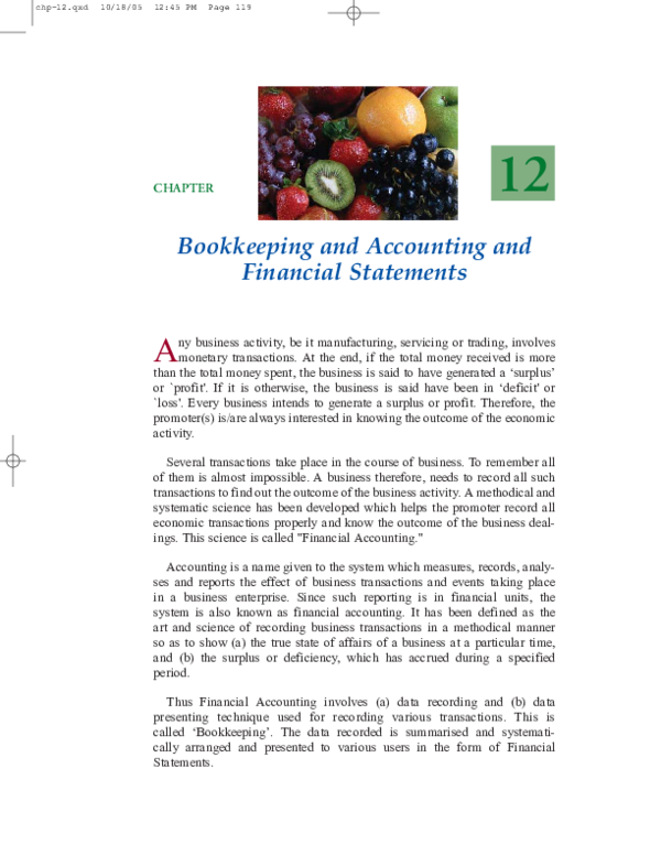 (PDF) Bookkeeping and Accounting and Financial Statements