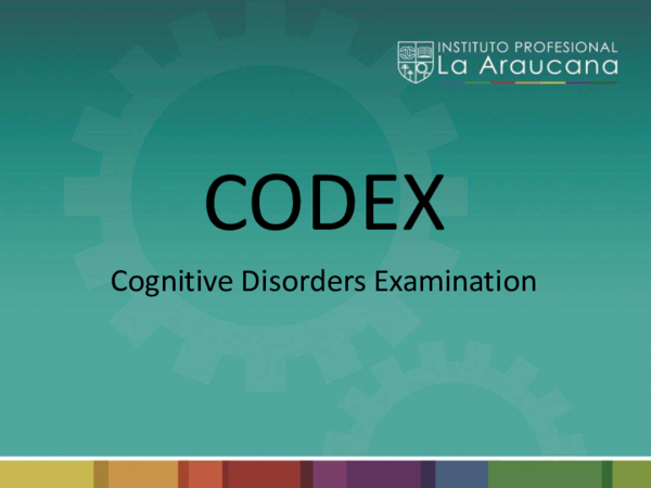 Pdf Codex Cognitive Disorders Examination