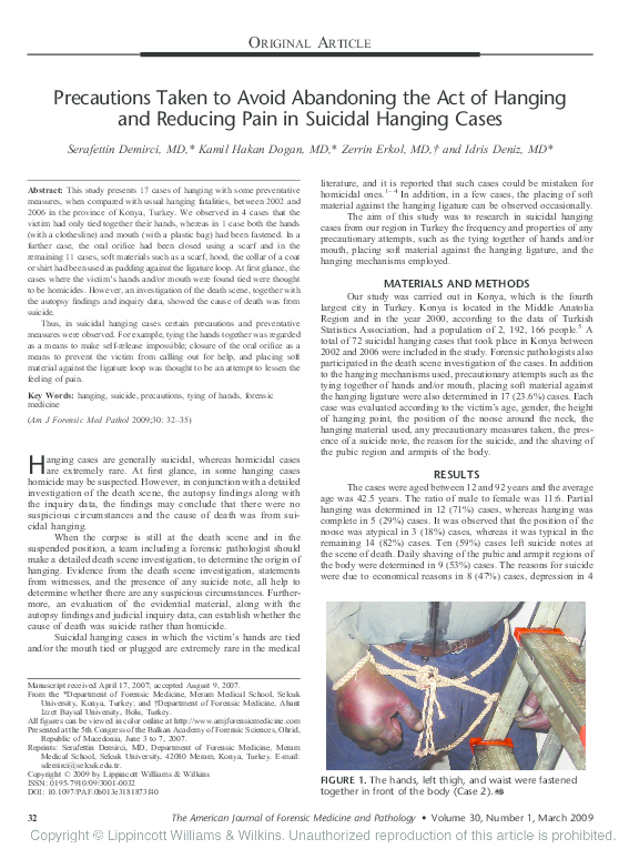 (PDF) Precautions Taken to Avoid Abandoning the Act of Hanging and ...