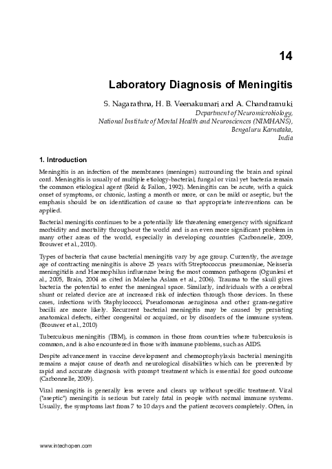 (PDF) Laboratory Diagnosis of Meningitis