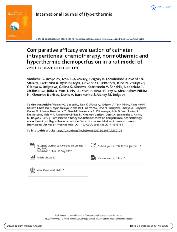 (PDF) Comparative efficacy evaluation of catheter intraperitoneal ...