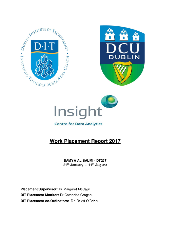 (DOC) Work Placement Report 2017 | samya alsalmi - Academia.edu