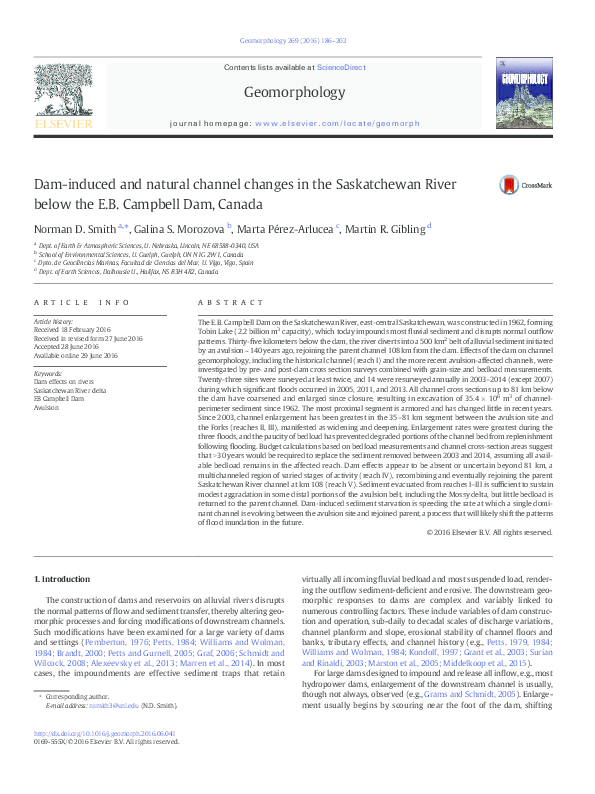 (PDF) Dam-induced and natural channel changes in the Saskatchewan River ...