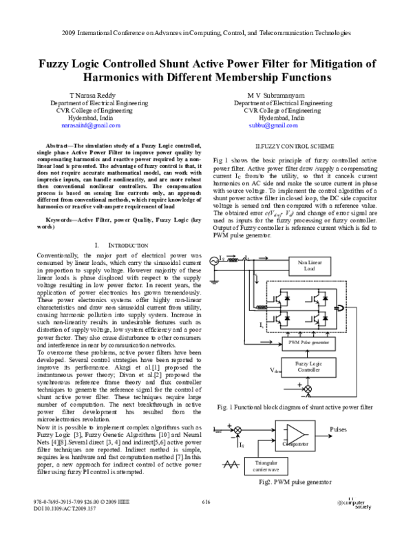 (PDF) Fuzzy Logic Controlled Shunt Active Power Filter for Mitigation of Harmonics with ...