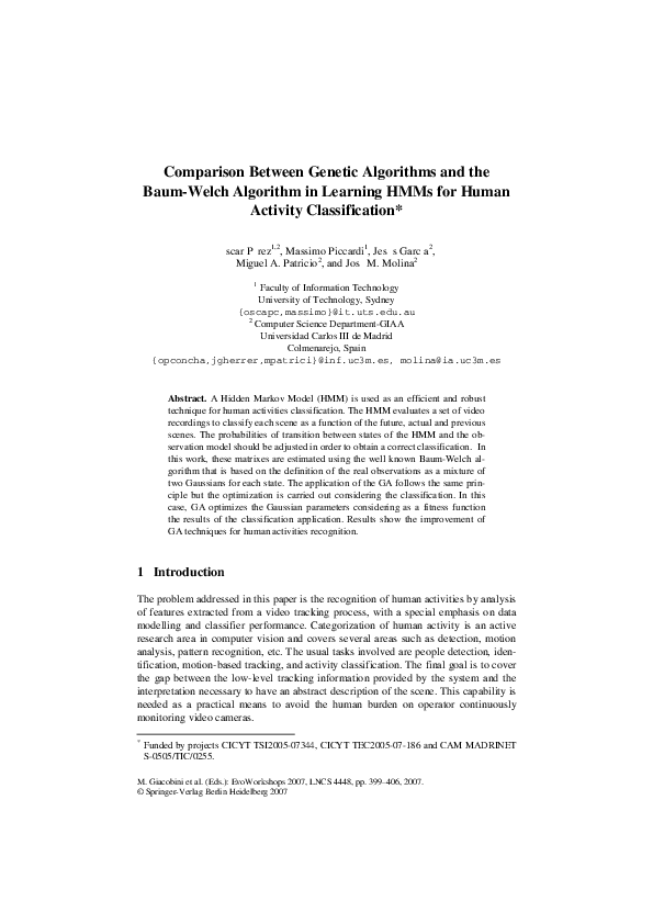 (PDF) Comparison Between Genetic Algorithms and the Baum-Welch Algorithm in Learning HMMs for ...