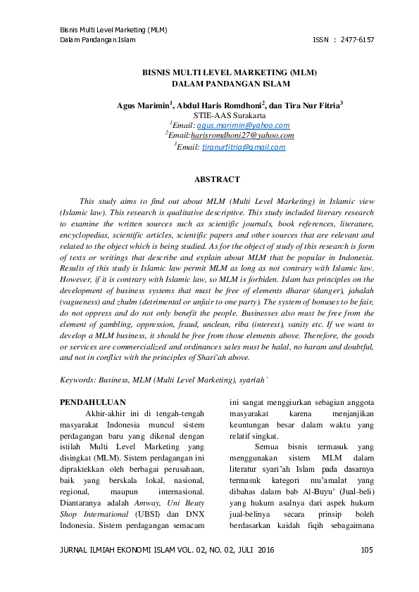 (PDF) Bisnis Multi Level Marketing (MLM) BISNIS MULTI LEVEL MARKETING ... (PDF) Bisnis Multi Level Marketing (MLM) BISNIS MULTI LEVEL MARKETING ...