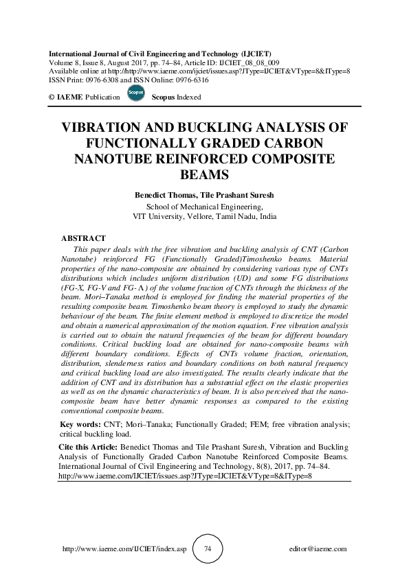 (PDF) VIBRATION AND BUCKLI FUNCTIONALLY GRADED NAVIBRATION AND BUCKLING ANALYSIS OF FUNCTIONALLY ...