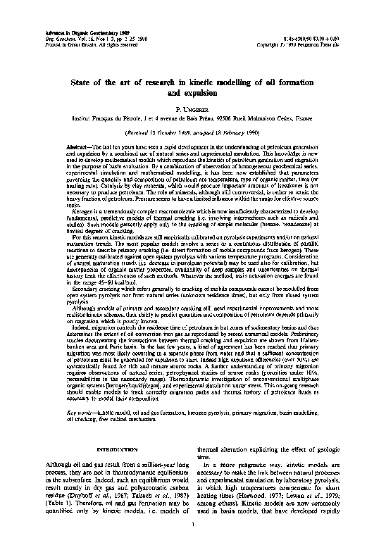 (PDF) State of the art of research in kinetic modelling of oil ...
