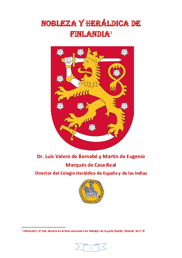 (PDF) Finlandia: Historia, Nobleza y Heraldica (Finland Nobility and ...