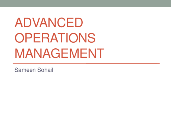 (PPT) Advanced Operations Management Chp 3