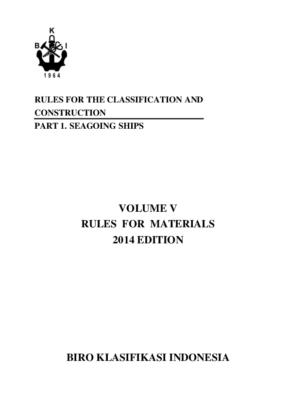 (PDF) RULES FOR THE CLASSIFICATION AND CONSTRUCTION PART 1. SEAGOING ...