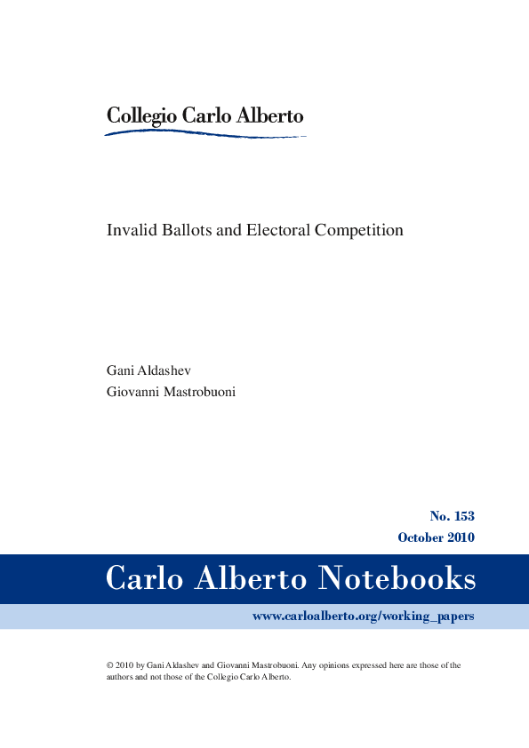 (PDF) Invalid Ballots and Electoral Competition