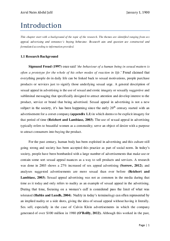 (DOC) A study on the usage of sexual appeal and the influence towards ...