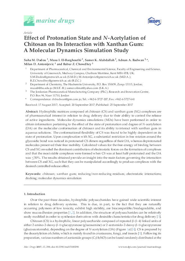(PDF) marine drugs Effect of Protonation State and N-Acetylation of ...