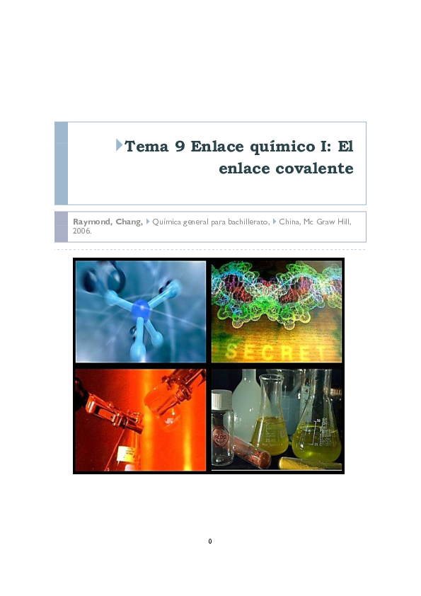 (PDF) Tema 9 Enlace químico I: El enlace covalente