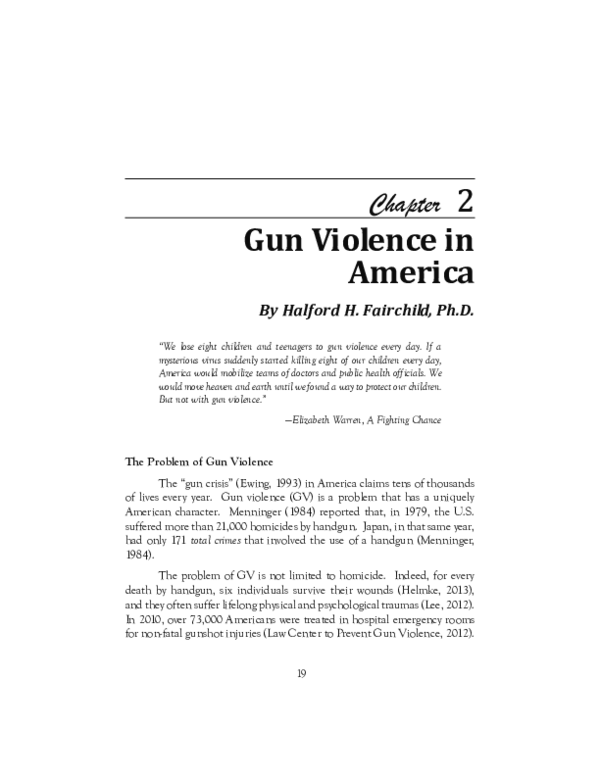 (PDF) Gun Violence in America