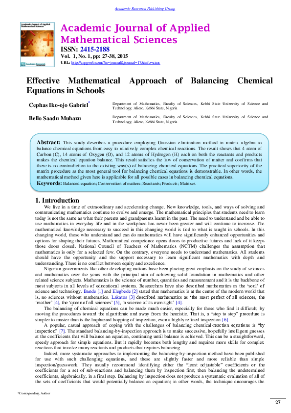 (PDF) Academic Journal of Applied Mathematical Sciences Effective ...