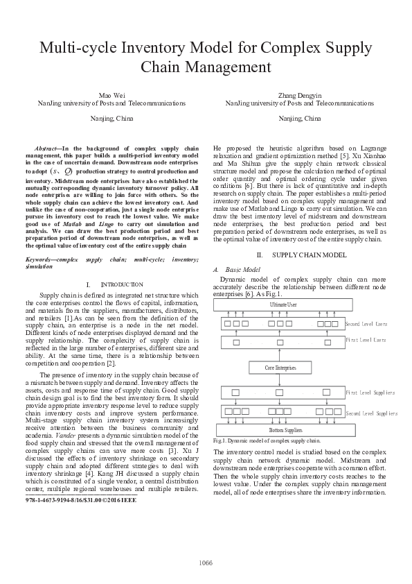 (PDF) Multi-cycle Inventory Model for Complex Supply Chain Management ...