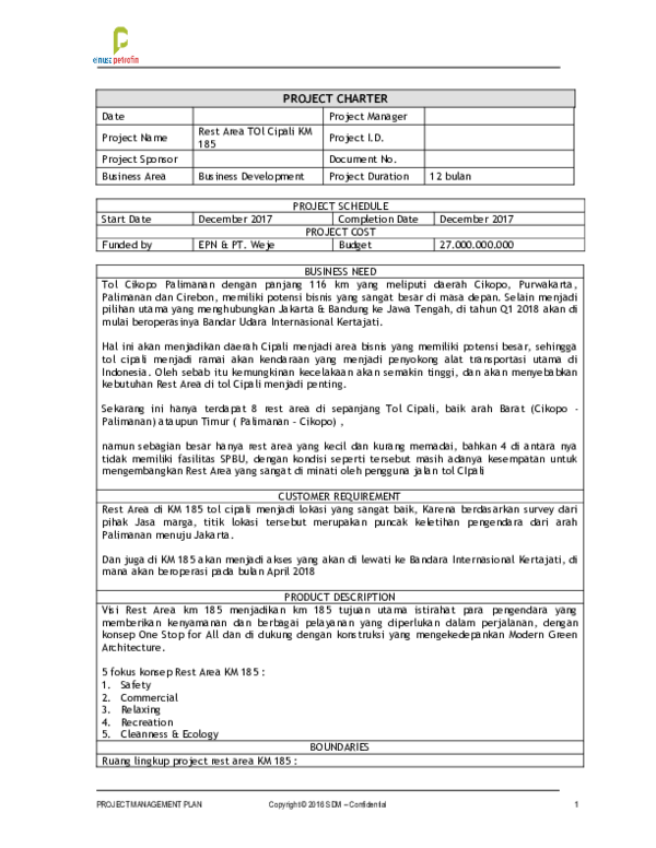 (PDF) PROJECT CHARTER