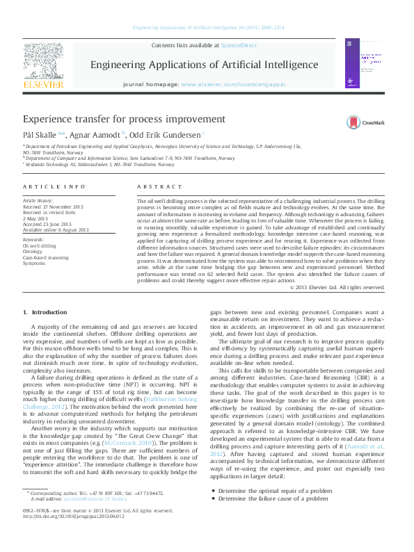 (PDF) Experience transfer for process improvement
