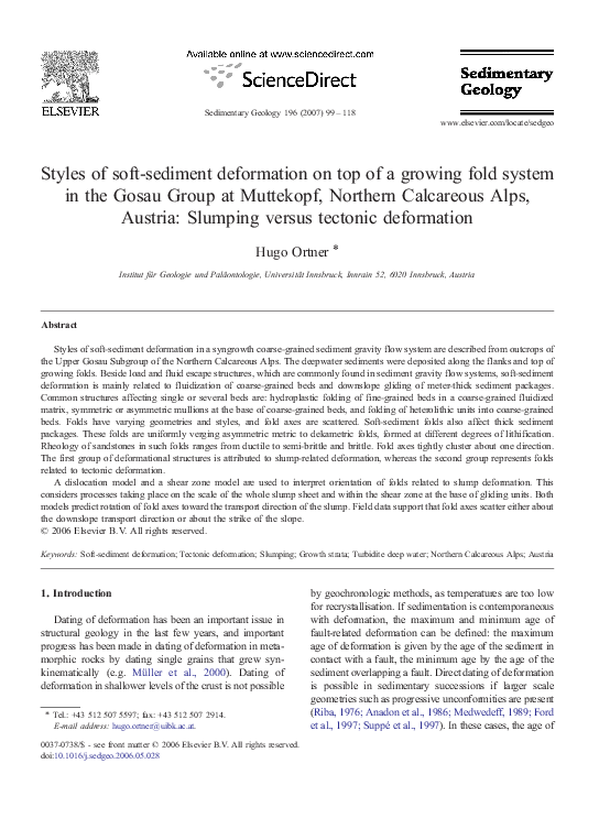 (PDF) Styles of soft-sediment deformation on top of a growing fold ...
