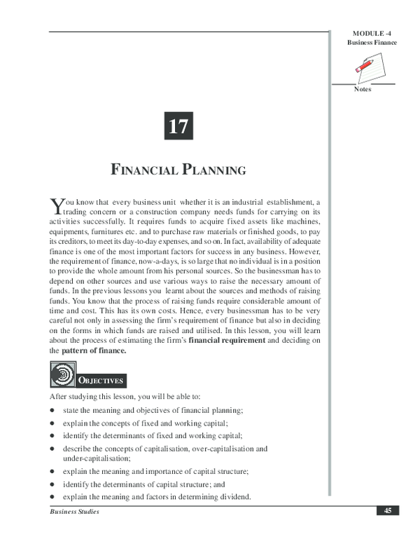 (PDF) MODULE -4 Business Finance