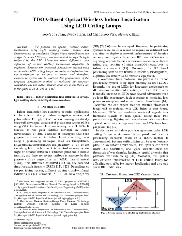 (PDF) TDOA-Based Optical Wireless Indoor Localization Using LED Ceiling Lamps