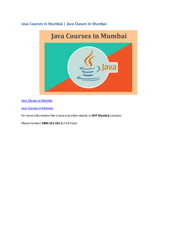 (PDF) Java Courses in Mumbai | Java Classes in Mumbai | Bandhana Singh ...