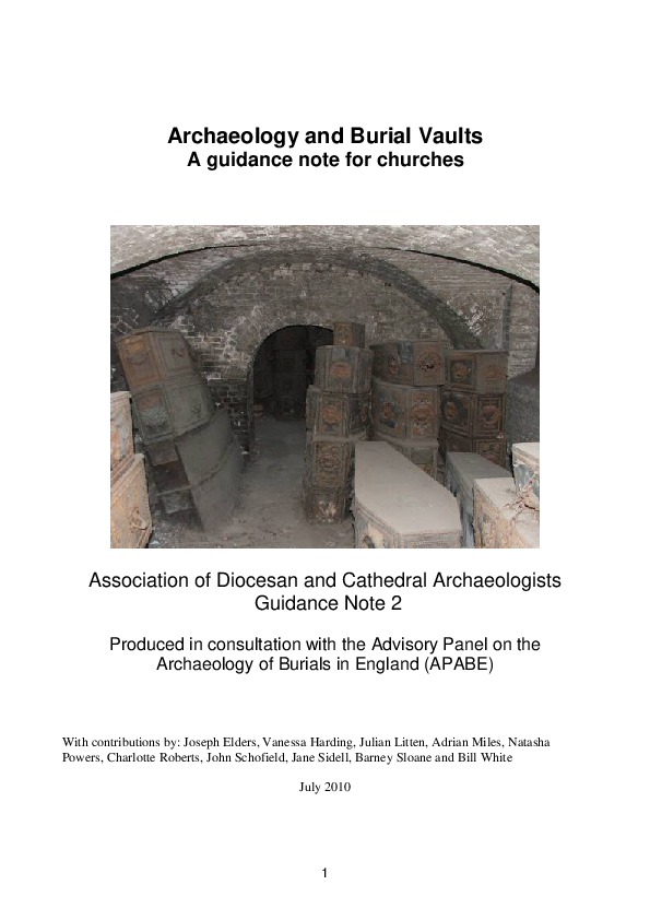 (PDF) Archaeology and Burial Vaults A guidance note for churches. (by ...