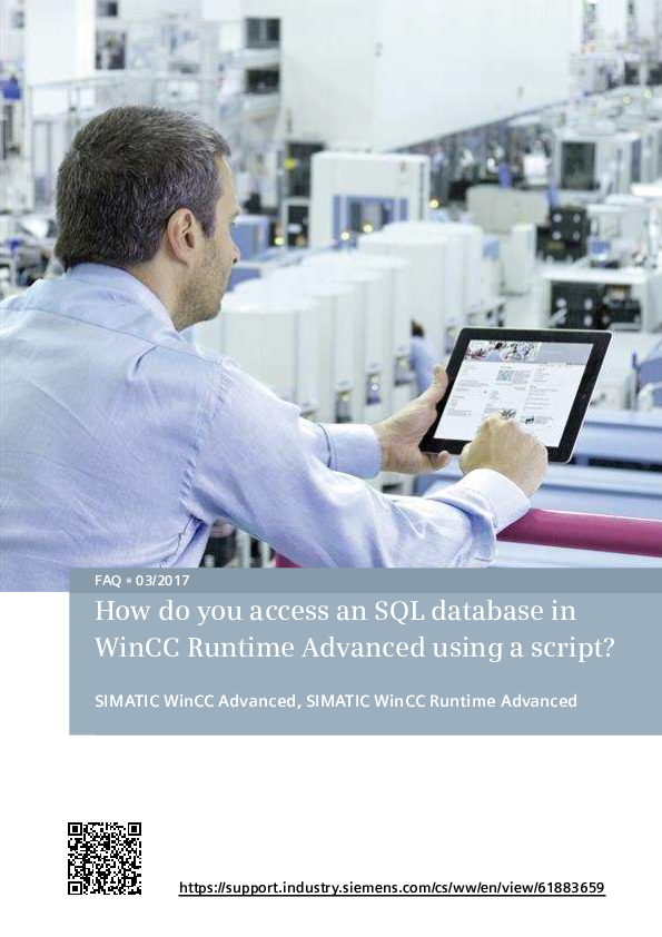 Pdf How Do You Access An Sql Database In Wincc Runtime Advanced Using A Script Simatic Wincc