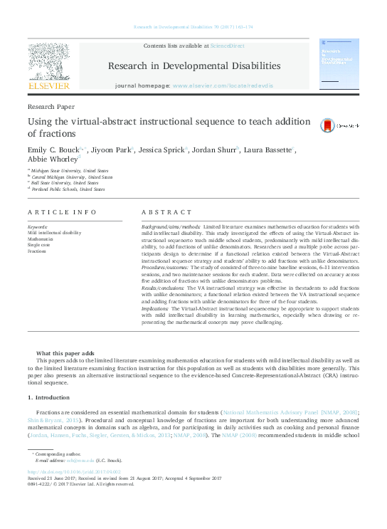 (PDF) Using the virtual-abstract instructional sequence to teach ...