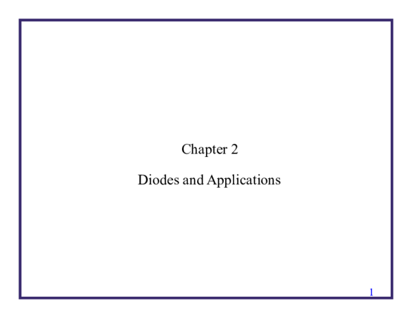 (PDF) Chapter 2 Basic Electronic Devices and Circuits Diodes and Applications