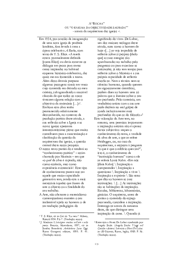 (PDF) A “Rocha” ou “O Enigma da Objectividade Sagrada”