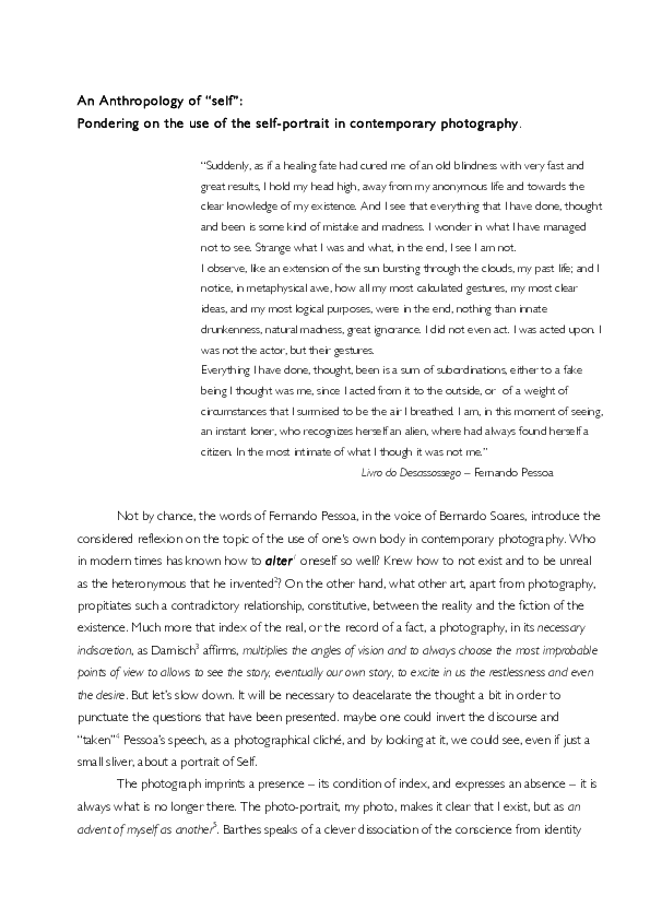 (PDF) An Anthropology of " self ": pondering on the use of the self ...