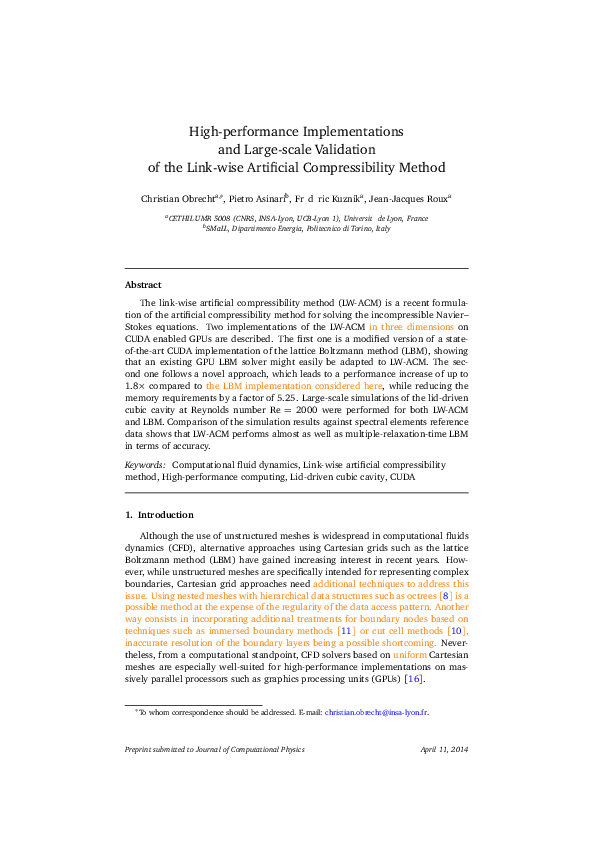 (PDF) High-performance implementations and large-scale validation of the link-wise artificial ...