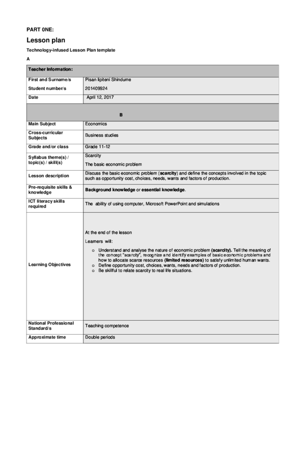 (DOC) Lesson plan Technology-infused Lesson Plan template A Teacher ...