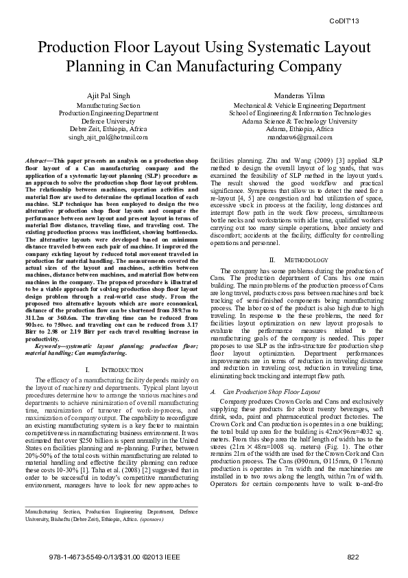 (PDF) Production Floor Layout Using Systematic Layout Planning in Can ...