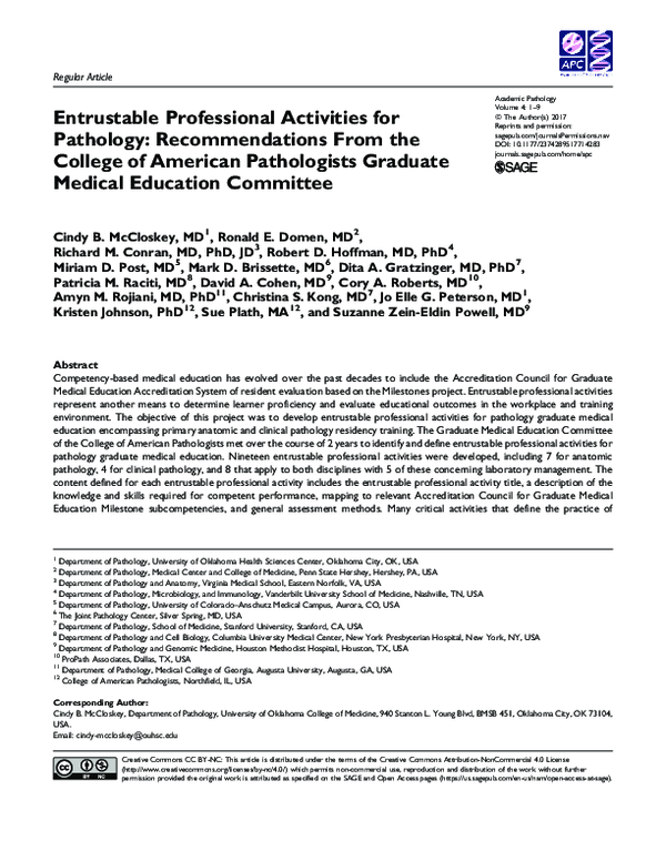 (PDF) Initial Tests of the ACGME Self Study | Ingrid Philibert ...