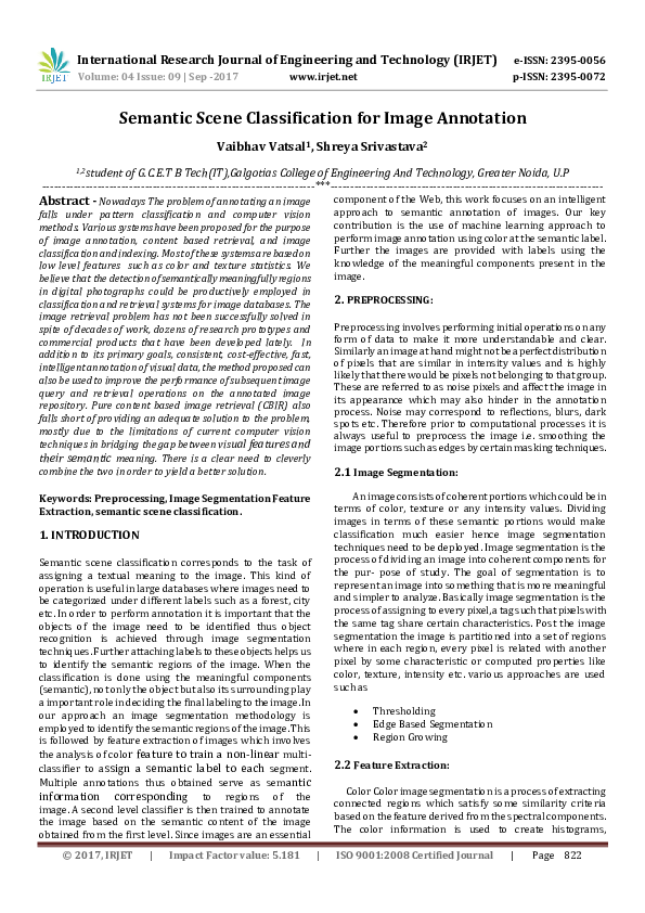 (PDF) Semantic Scene Classification for Image Annotation
