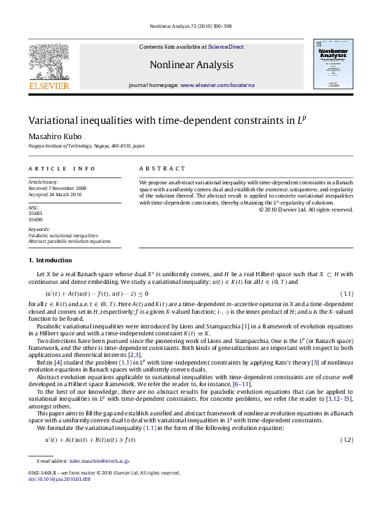 (PDF) Variational inequalities with time-dependent constraints in