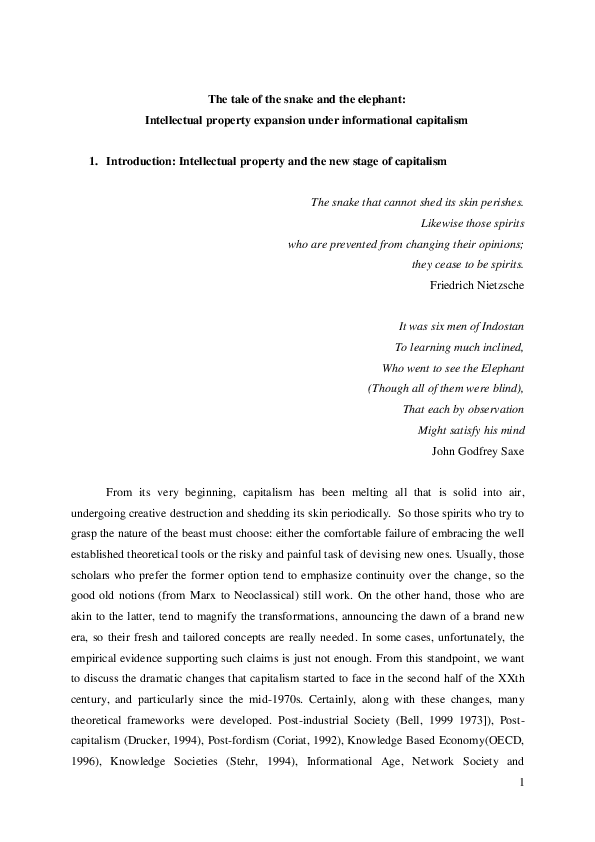 (DOC) (2017) The tale of the snake and the elephant: Intellectual ...
