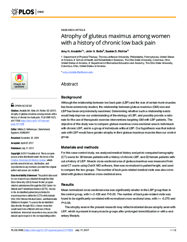 (PDF) Atrophy of gluteus maximus among women with a history of chronic ...