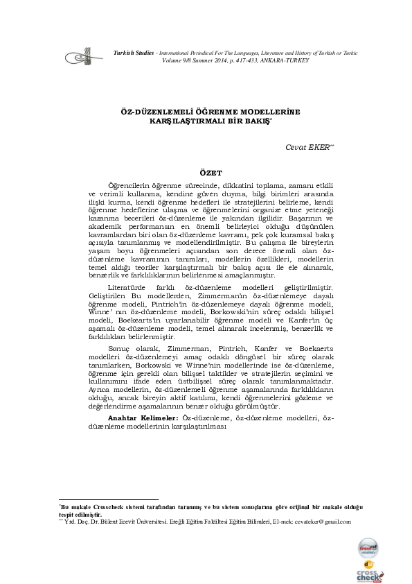 (PDF) The Effect of Teaching Practice Conducted by Using Metacognition Strategies on Students ...