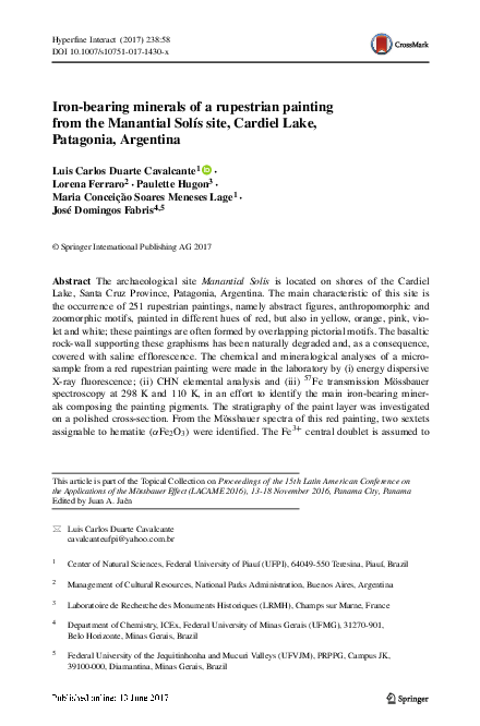 (PDF) Iron-bearing minerals of a rupestrian painting from the Manantial ...