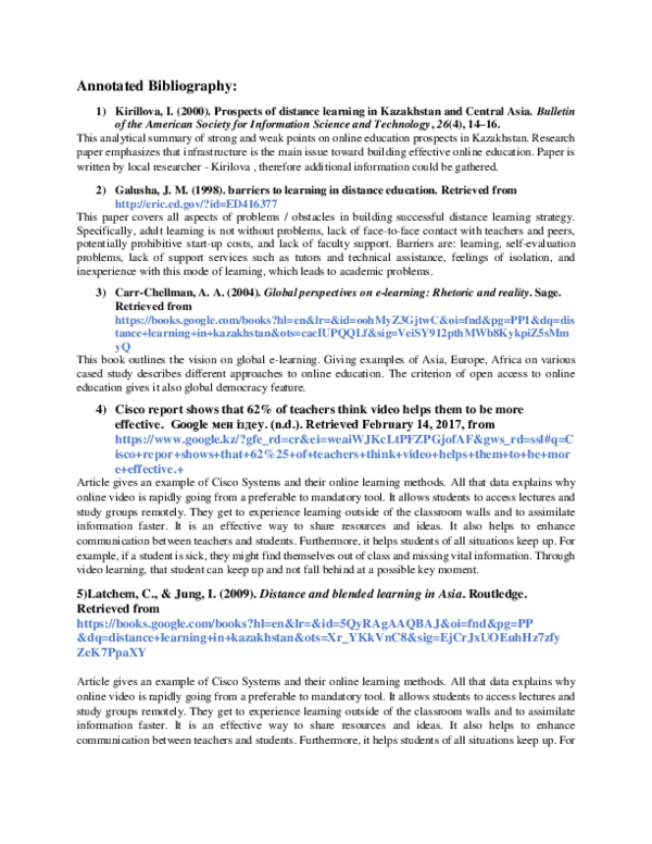 (DOC) Annotated Bibliography